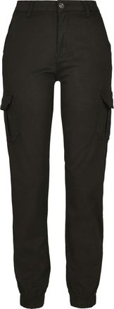 Urban Classics Damen Ladies High Waist Cargo Pants Hose, Schwarz (Black 00007), W(Herstellergr&ouml;&szlig;e: 29)