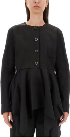 Uma Wang UMA Wang - Blouse Peplum Asym&eacute;trique Koney - Femme - Blouses et Chemises - Noir - Taille: 40 FR