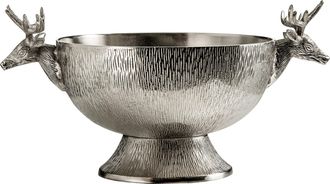 Premier Housewares Stag Deer Schüssele, Nickel beschichted, Aluminium, Silber, 31x47x24