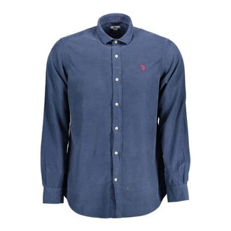 U.S.Polo Association Blaues Baumwollhemd f&uuml;r M&auml;nner - - Shirts - Herren - Blau - 2XL