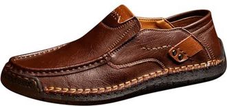 Generico Chaussures D&eacute;contract&eacute;es en Plein Air pour Hommes &agrave; la Main Style Couple Chaussures Plates en Cuir Un Pied Printemps Low Top Plus Large SizeLeFu Cuir 