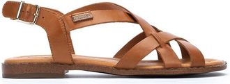 Pikolinos Flache Sandalen in Leder ALGAR f&uuml;r Frauen Farbe Brandy