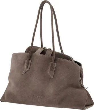 The Attico Womens La Passeggiata Medium Top Handle Bag - The Attico Leather Brown Calfskin Shoulder-Hobo-Bags