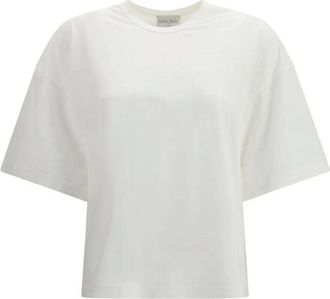Forte_Forte Femme, Tops, Blanc, Taille: 36 FR T-shirt en coton avec col rond et manches courtes