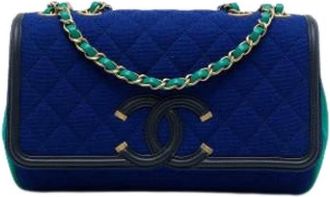 Chanel Pre-owned CC Filigree Flap - Femme - Pre-owned - Bleu - Taille: ONE Size