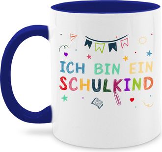 Shirtracer Tasse Tassen 325ml - Einschulung Geschenk Schulanfang - Ich bin ein Schulkind - 325 ml - Dunkelblau - einschultasse schulanfangsgeschenke schulkinder 