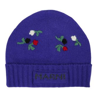 Marni Bonnet brod&eacute; - Femme - Accessoires - Bleu - Taille: M
