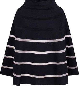 Balmain Femme, Jupes, Noir, Taille: 40 FR Stripes Viscose Knit Flare Long Skirt