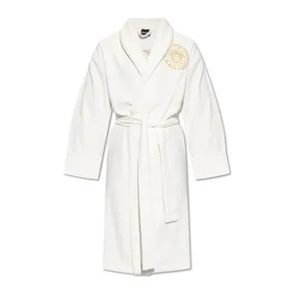 Versace Homme, Vêtements de nuit et de détente, Blanc, Taille: 2XL Peignoir avec logo