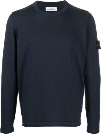 Stone Island Homme, Pulls, Bleu, Taille: M Pull Ras du Cou en Tricot