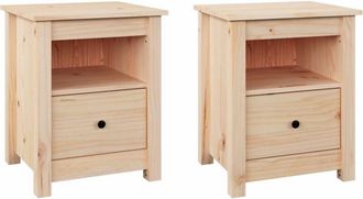 vidaXL Nachttische 2 Stk. 40x35x49 cm Massivholz Kiefer - Vidaxl