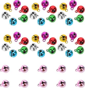 DOITOOL 200 St&uuml;ck Kleine Bunte Metallgl&ouml;ckchen 8mm mit &Ouml;se zum Basteln von Weihnachtsdeko Tierhalsb&auml;ndern und Selbstgemacht Schmuck