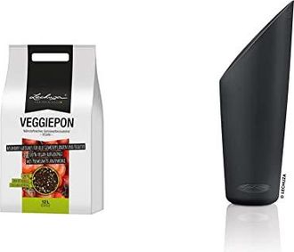 Lechuza Veggie-PON 12L Pflanzsubstrat & PON-Schütte, Schiefergrau, Kunststoff, Volumen: 0,1 Liter, zur einfachen Befüllung mit Pflanzsubstrat, 19072