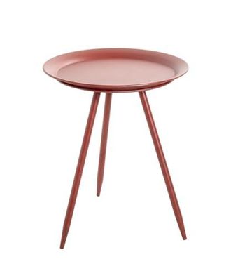 Haku Möbel Table dappoint Rouge, métal - Dim.: H 47 cm x Ø 38 cm, Style: Modern