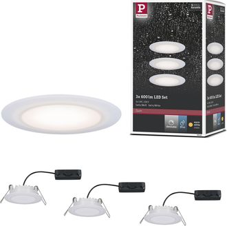Paulmann 999.40 Premium Einbauleuchten-Set Suon LED dimmbar 2700K 3x6,5W 230 V Satiniert