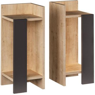 Habitat et Jardin Lot de 2 tables de chevet en bois Elos - 25 x 27 x 60 cm - Marron