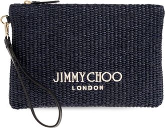 Jimmy Choo London Femme, Sacs, Bleu, Taille: ONE Size Pochette Plate Zipp&eacute;e