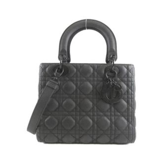 Dior Pre-owned Lady Dior Ultra Matte Calfskin Bag - - Pre-owned - Damen - Schwarzk - ONE SIZE