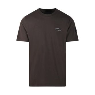 Moncler Homme, Tops, Brun, Taille: XL Logo Cotton Jersey T-Shirt