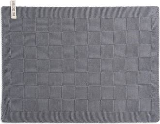 Knit Factory Knit Factory - Tischset Uni - Tischuntersetzer - Platzsets - Platzdeckchen - Tischmatte - Tischunterlage - Med Grey - Grau - 50x30 cm