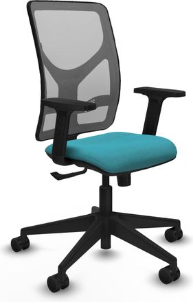 Piqueras y Crespo Verwaltungsstuhl mit 2D-Armlehnen, h&ouml;henverstellbare Lendenwirbelst&uuml;tze, ausgestattet mit 3 Positionen und Schneideschaum, mit Rollen 65 mm Nylon, Gra