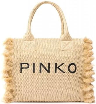 Pinko Pinko, Femme, Sacs, Beige, Taille: ONE Size Pinko - Bags > Sacs &agrave; main