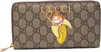 Gucci Portefeuille Long Pre-owned - Femme - Pre-owned - Beige - Taille: ONE Size