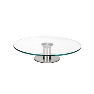 Ibili 717130 Kuchenst&auml;nder drehbar, Edelstahl, Silber/transparent, 30 x 30 x 5 cm