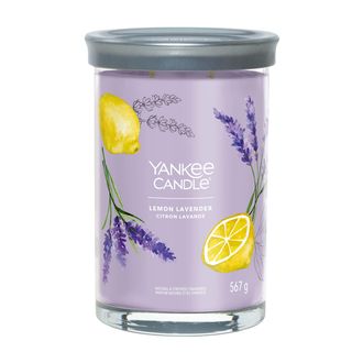 Yankee Candle Company Signature Duftkerze ; gro&szlig;e Tumbler-Kerze mit langer Brenndauer Lemon Lavender ; Soja-Wachs-Mix ; Perfekte Geschenke f&uuml;r Frauen