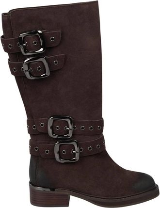 Alma En Pena Alma EN Pena, Femme, Chaussures, Brun, Taille: 38 EU Botte haute avec boucles