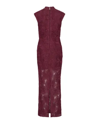 Rotate Womens Maxi Dress Flower Mesh Decadent Chocolate Polyester (recycled) Evening Suits