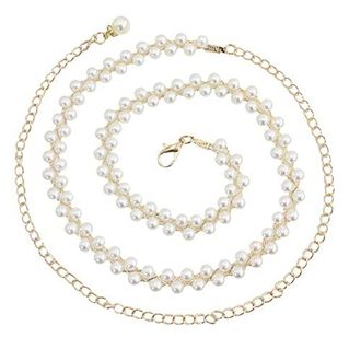 Generic Fccrian Cha&icirc;ne de taille pour femme avec crochet r&eacute;glable et perle - Petite ceinture parfum&eacute;e - Ceinture fine - Cha&icirc;ne douce, dor&eacute;, taille unique