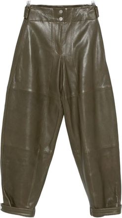 Co pantalon en cuir à coupe fuselée - Vert