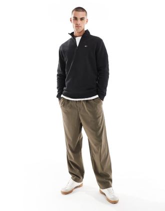 Tommy Jeans Polaire à col montant zippé - Noir