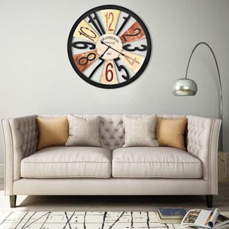 vidaXL Vidaxl - Horloge murale M&eacute;tal 60 cm Multicolore