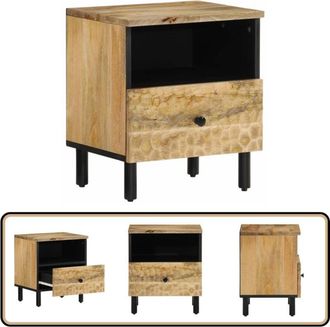 vidaXL Nachttisch 40x33x46 cm Massivholz Mango - Nachttisch - Mangoholz Tisch - Wohnzimmertisch - Schlafzimmerschreibtisch - Sideboard