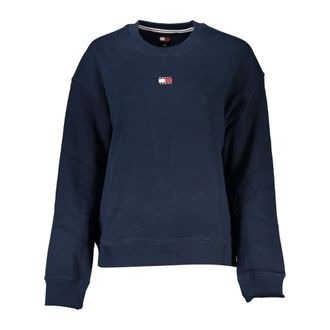 Tommy Hilfiger Femme, Sweatshirts et sweats &agrave; capuche, Bleu, Taille: 42 FR SweaT-shirt Bleu &agrave; Manches Longues Brod&eacute;