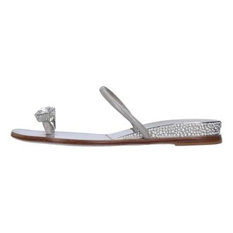 Casadei Mules aus Leder und Swarovski - - Shoes - Damen - Grau - 35 EU