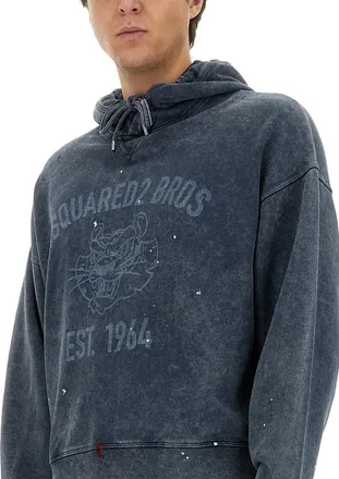Dsquared2 Logo-Print Cotton Sweatshirt - Blue