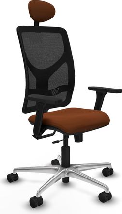 Piqueras y Crespo 24-Stunden-B&uuml;rostuhl mit 3D-Armen, h&ouml;henverstellbarer Lendenwirbelst&uuml;tze und festem Kopfteil, ausgestattet mit Syncro/Traslack und Schneideschaum, Sch