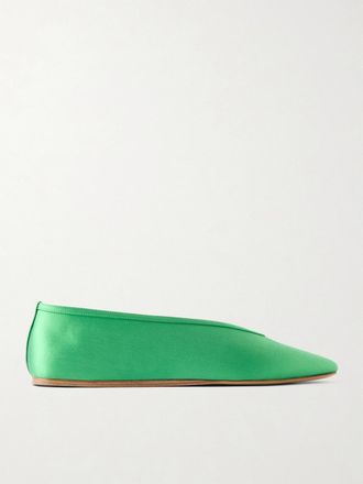 Le Monde Beryl Ballerines En Satin Luna - Vert