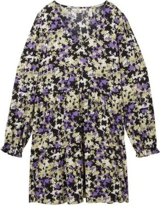 Tom Tailor Kurzes- lang&auml;rmeliges Kleid mit V-Ausschnitt - - Dresses - Damen - Mehrfarbig - S