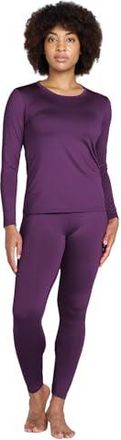 Lapasa Ensemble de sous-Vêtements Thermiques Femme Haut & Bas Maillot de Corps Manches Longues & Pantalon Chaud Automne/Hiver Violet 2 XL