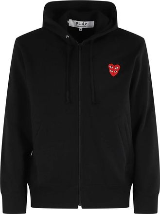 Comme Des Gar&ccedil;ons Homme, Sweatshirts et sweats &agrave; capuche, Noir, Taille: XL Double Red Emblem SweaT-shirt