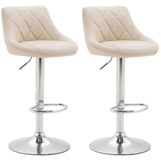 Clp Stocks SooL 2 pcs en chaises de cuisine pivotantes en cuir eco avec des repousses de pied de diff&eacute;rentes couleurs Couleur : Cr&egrave;me