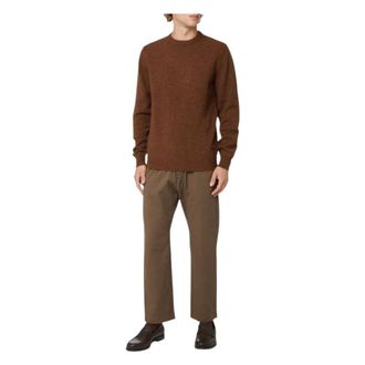 Barbour Pull Col Rond Patch Zip - Homme - Pulls - Brun - Taille: L