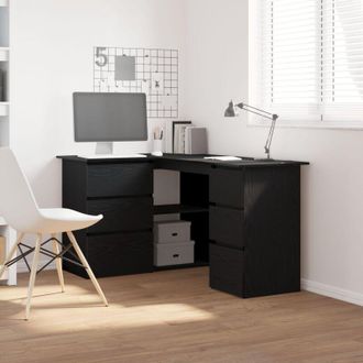 vidaXL Vidaxl - Eckschreibtisch Schwarze Eiche 145 x 100 x 76 cm Holzwerkstoff