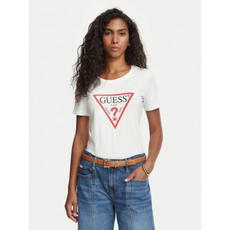 Guess T-Shirt W1YI1B I3Z14 Wei&szlig; Slim Fit