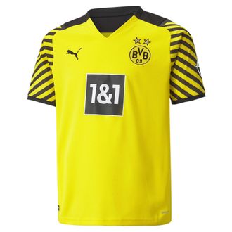 Puma Puma Home Shirt Replica SS Jr w Sponsor, Cyber Yellow-Puma Black, 164