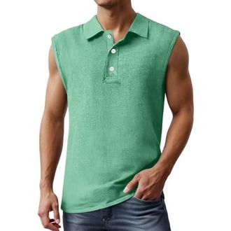 Generic T-shirt pour homme D&eacute;bardeur pour homme Grandes et grandes chemises sans manches Muscle Fitness Entra&icirc;nement Course Plage &Eacute;t&eacute; Boutonn&eacute; T-shirt Gilet, 